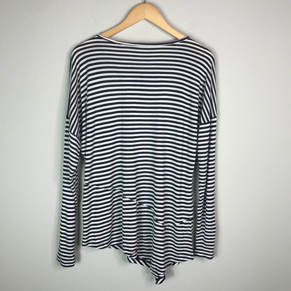 CAbi | Tops | Cabi Boat Striped Long Sleeve Asymmetrical Top Tee | Poshmark